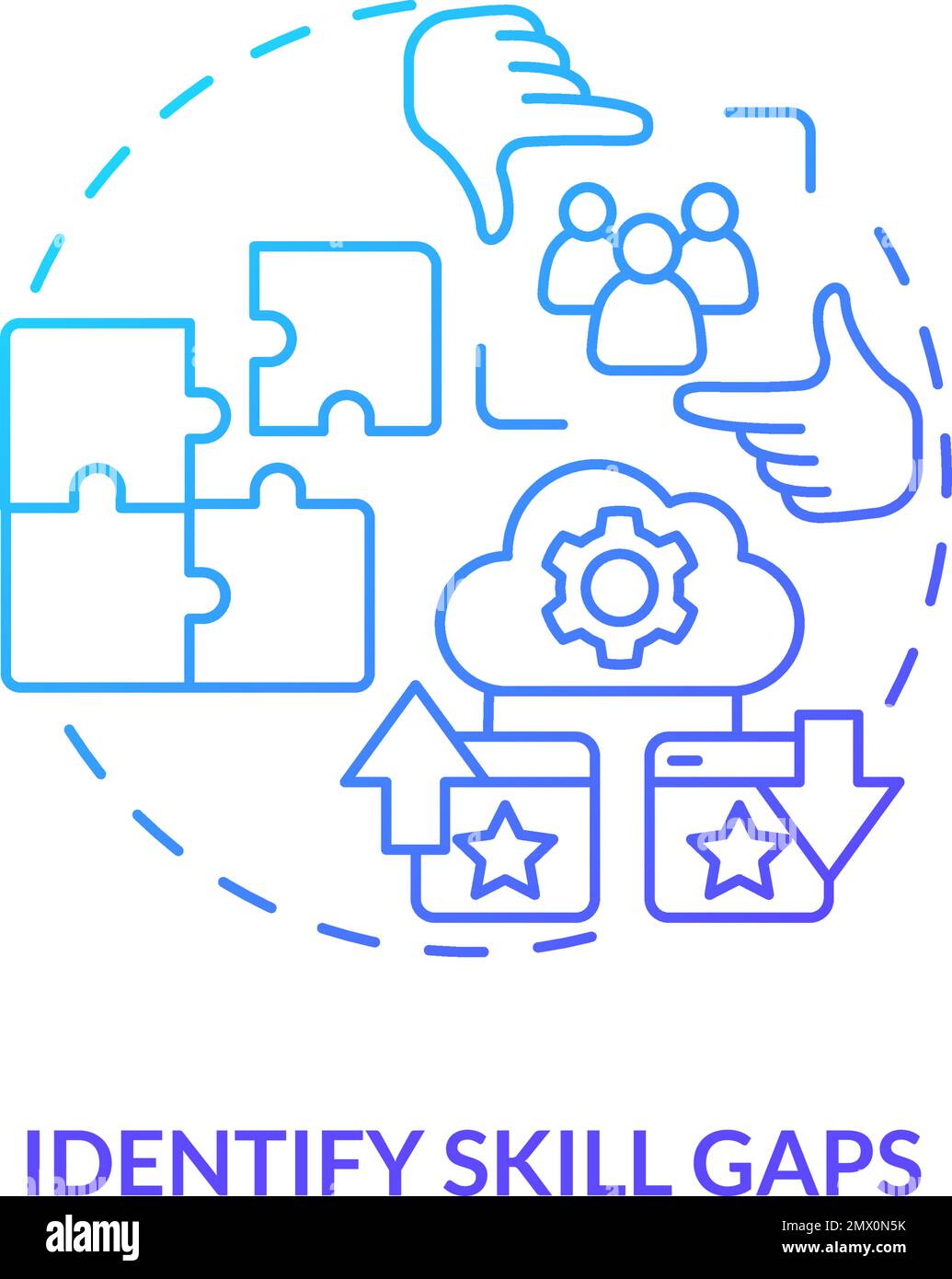 Identify skill gaps blue gradient concept icon Stock Vector Image & Art ... Identify skill gaps blue gradient concept icon Stock Vector Image & Art ...