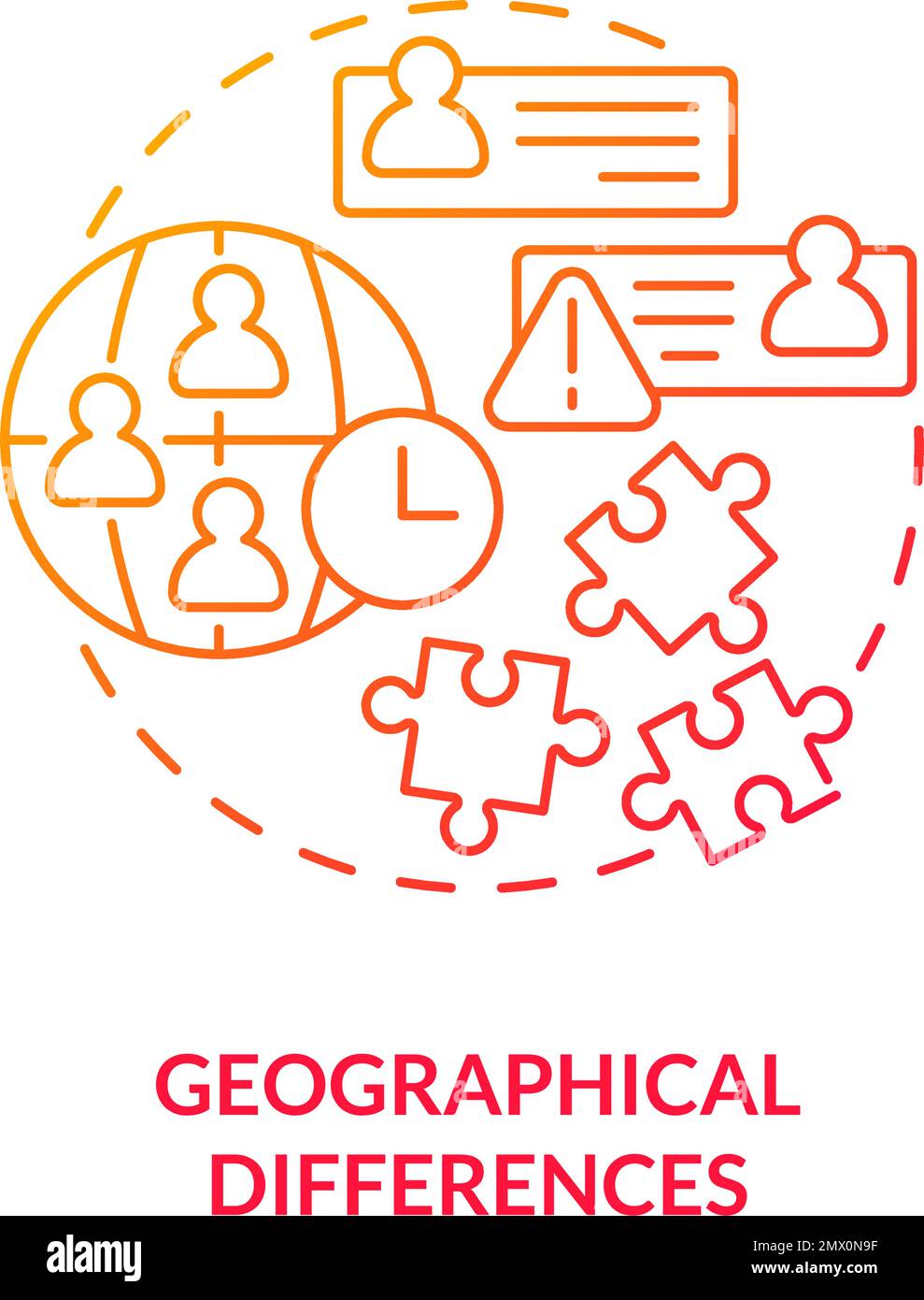 Geographical differences red gradient concept icon Stock Vector Image & Art - Alamy