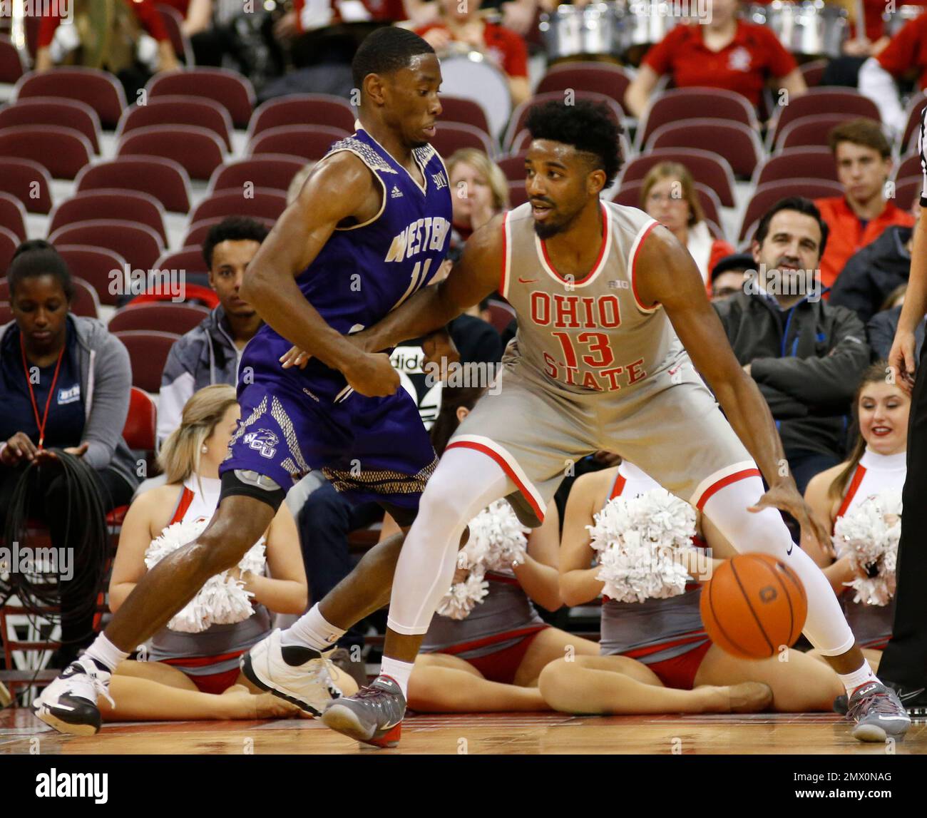 Ohio State's JaQuan Lyle, right, posts up against Western Carolina's ...