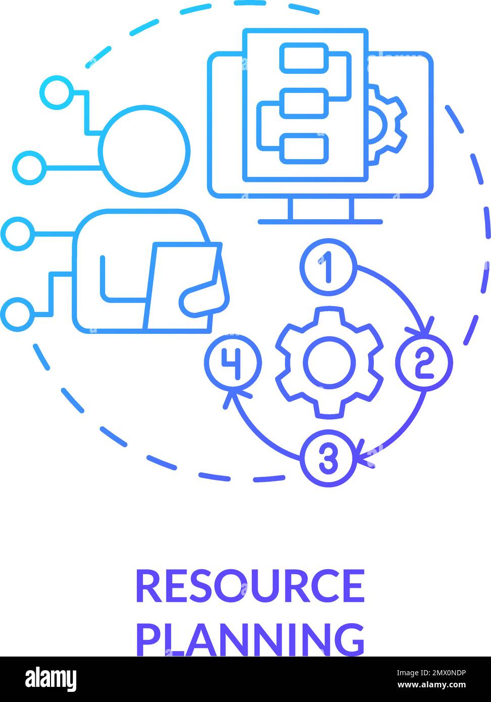 Resource planning blue gradient concept icon Stock Vector Image & Art - Alamy