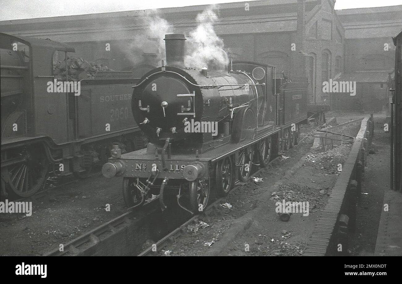 Former LSWR T9 Class 4-4-0 locomotive 30119 painted as LSWR 119 in ...