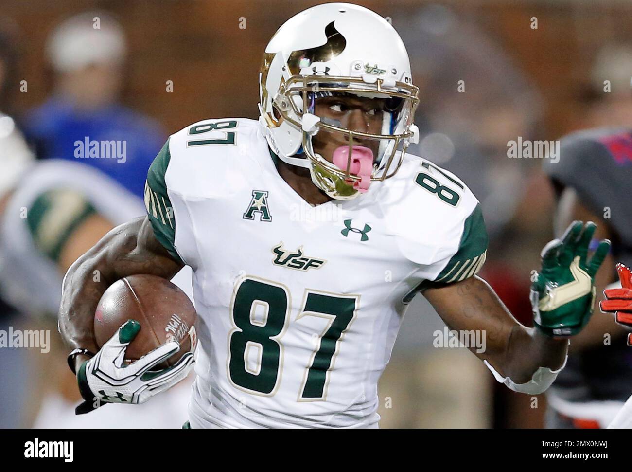 South Florida wide receiver Rodney Adams (87) looks for room against ...