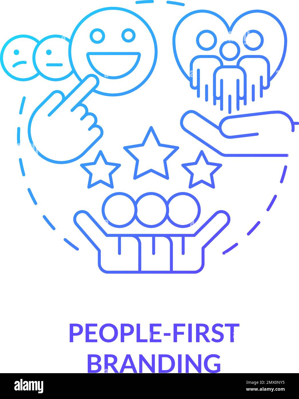 People-first branding blue gradient concept icon Stock Vector Image ...