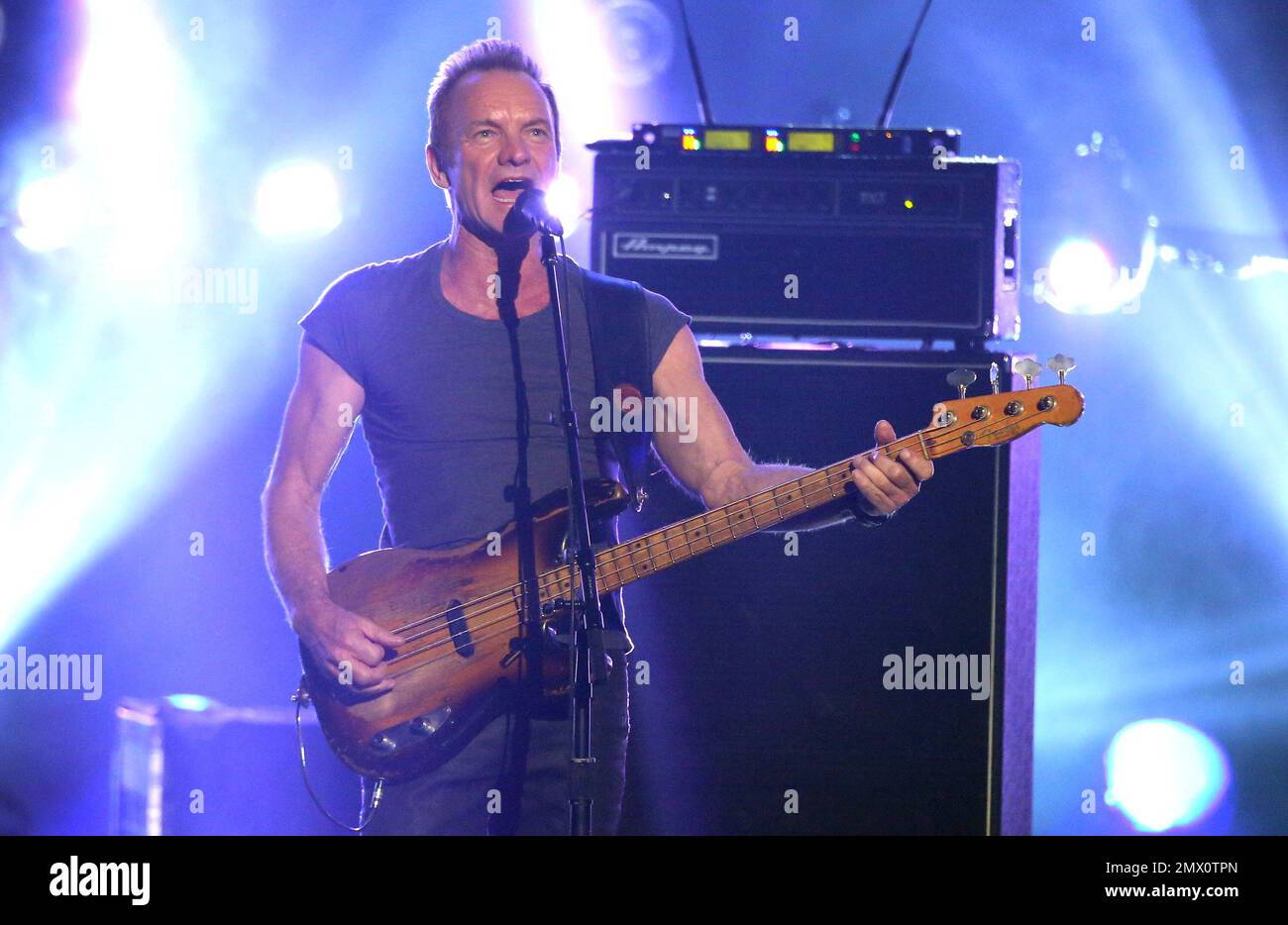 Sting performs a medley at the American Music Awards at the Microsoft ...