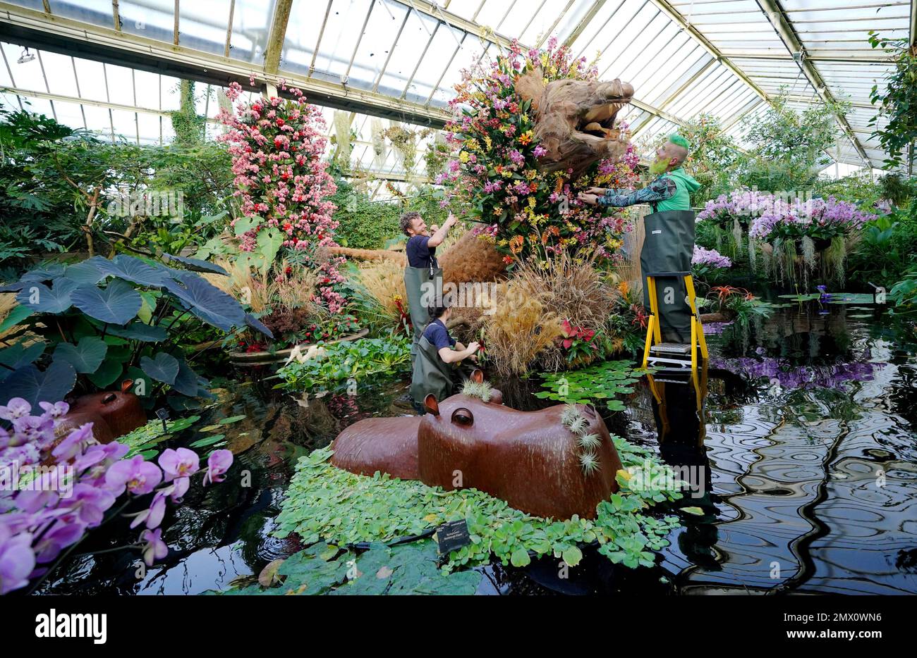 Kew horticulturists Henrick Röling (right), Solène Dequiret (centre ...