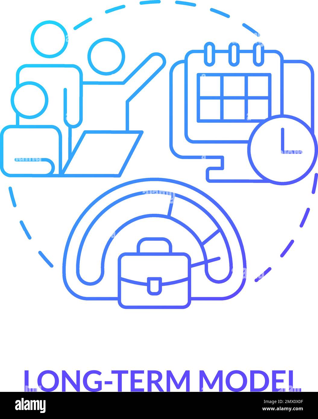 Long-term model blue gradient concept icon Stock Vector Image & Art - Alamy