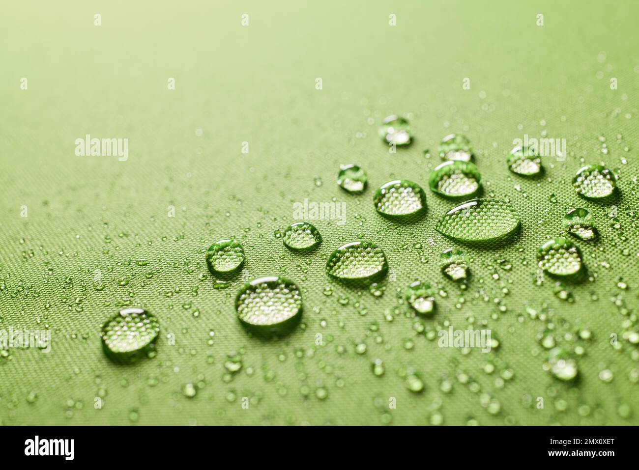 Green abstract background with abundance of closeup transparent water ...