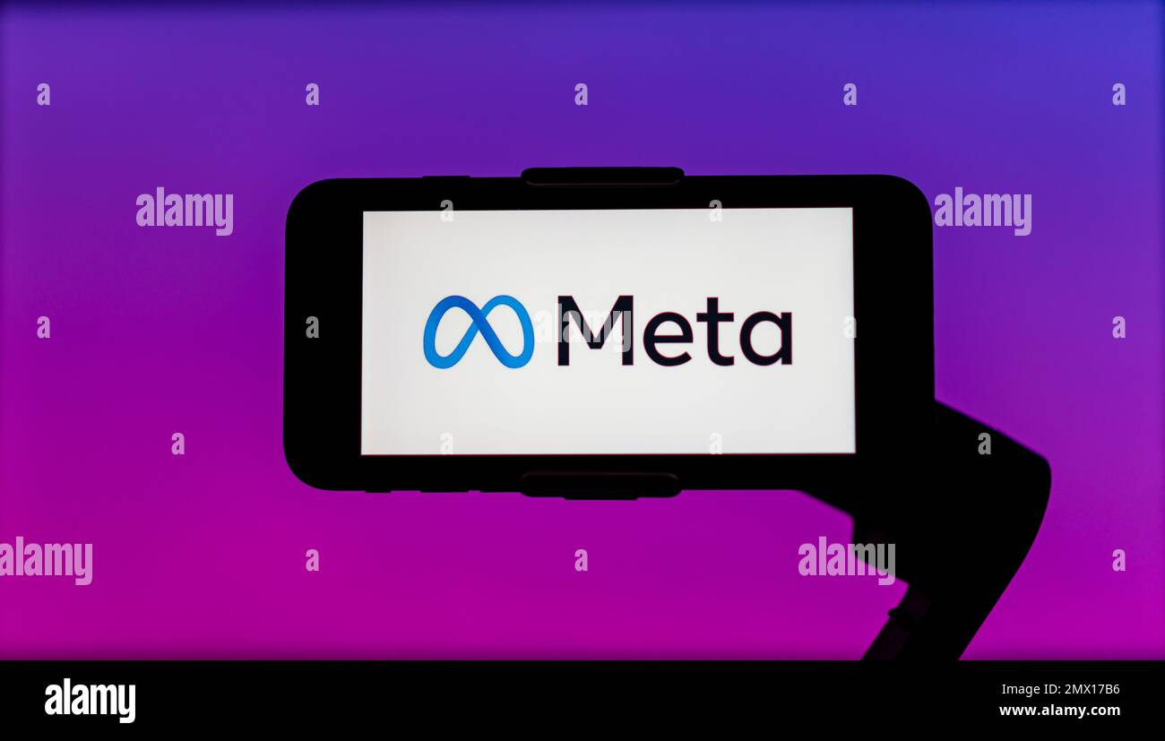 In this photo illustration, the Meta logo is seen displayed on a mobile ...