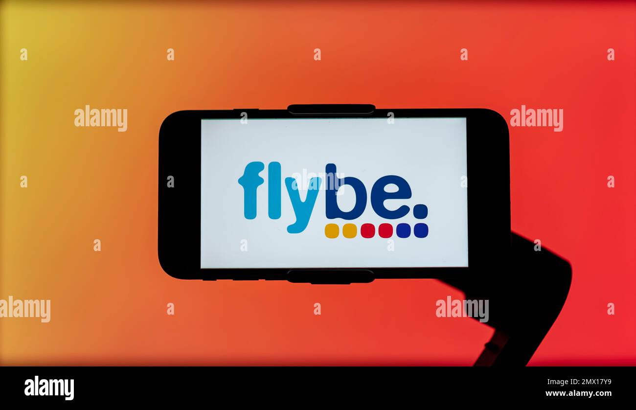 India. 02nd Feb, 2023. In this photo illustration, the flybe logo is ...