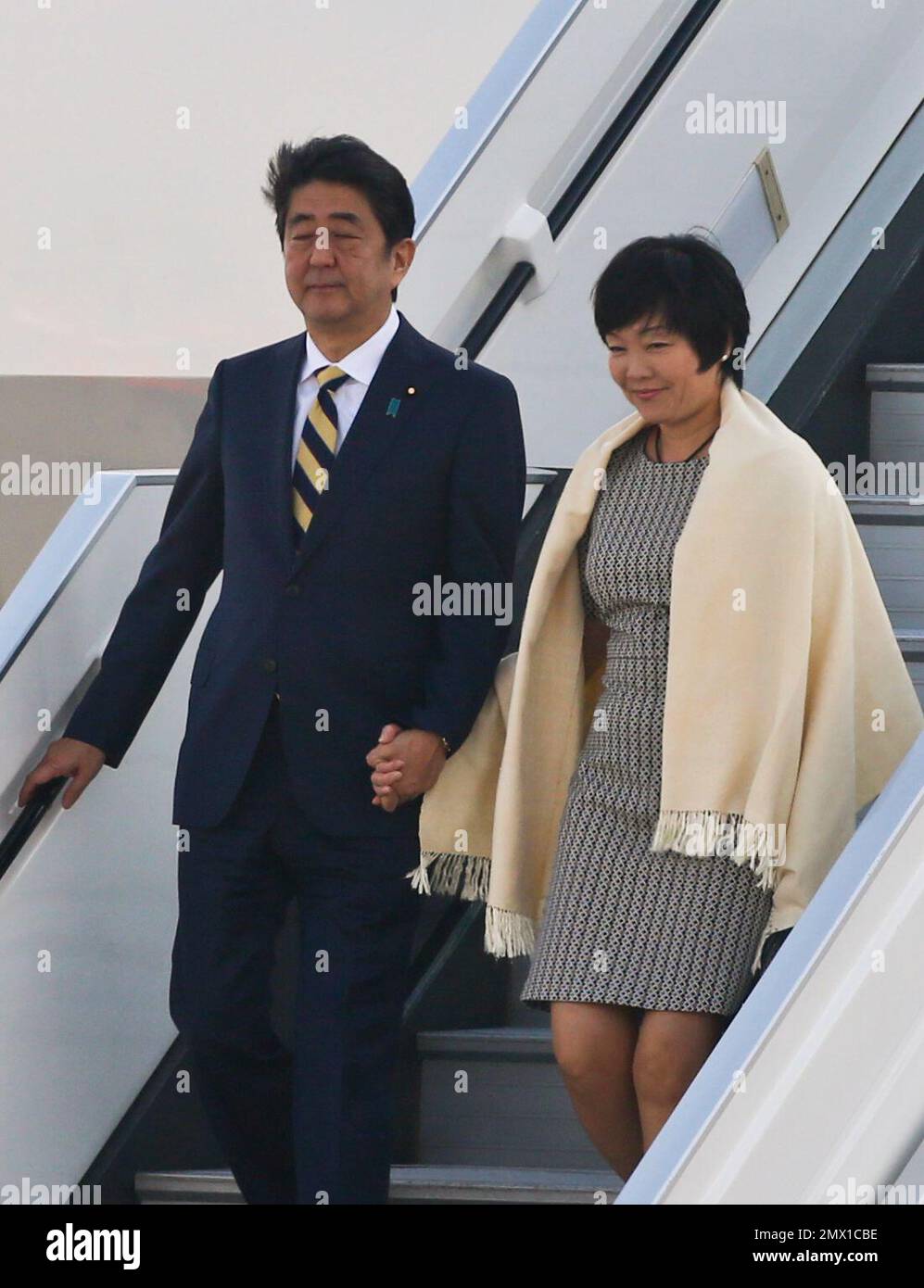 Japan's Prime Minister Shinzo Abe, left, and his wife Akie Abe arrive ...