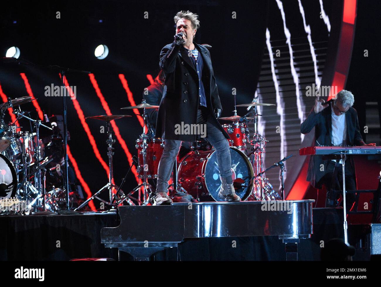 Vicentico, of Los Fabulosos Cadillacs, performs a medley at the 17th ...