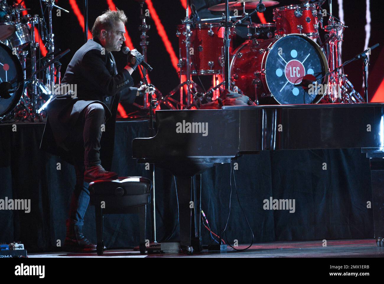 Vicentico, of Los Fabulosos Cadillacs, performs a medley at the 17th ...
