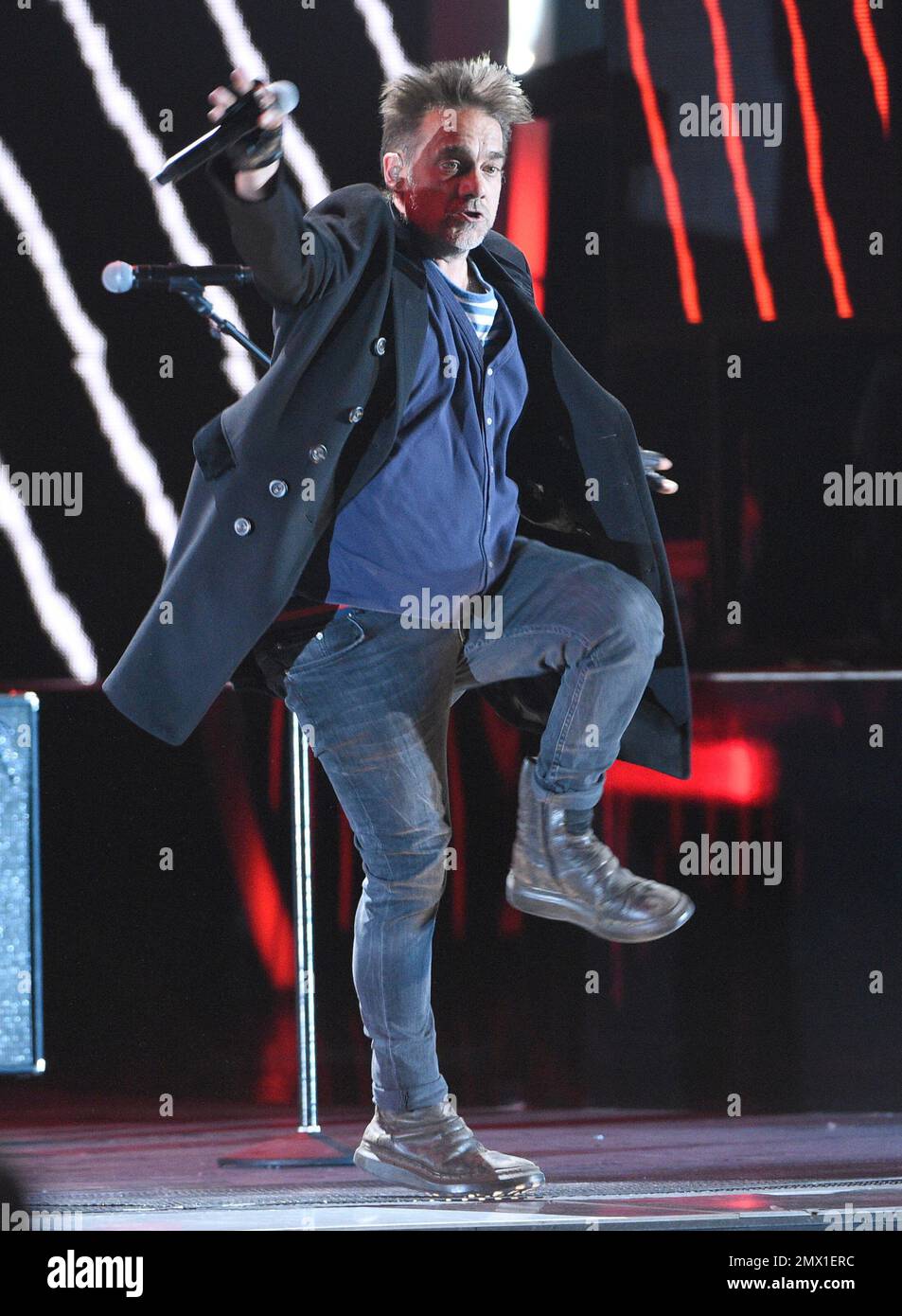 Vicentico, of Los Fabulosos Cadillacs, performs a medley at the 17th ...