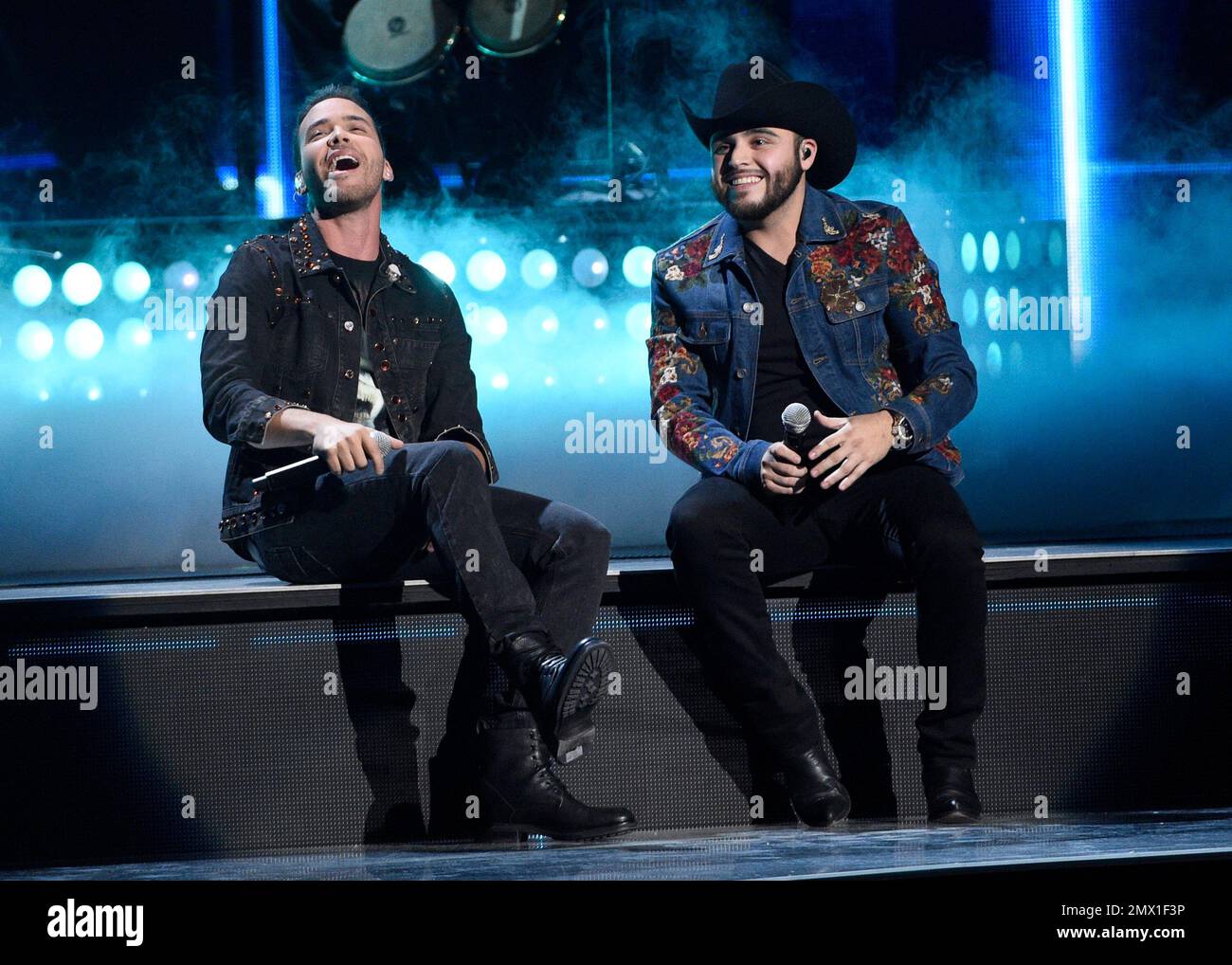 Prince Royce, left, and Gerardo Ortiz perform "Moneda"at the 17th ...