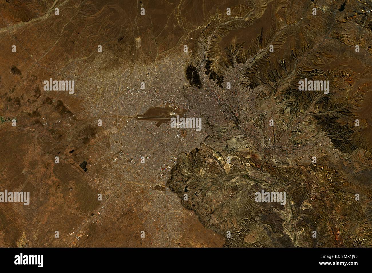 High resolution satellite image of La Paz in Bolivia - contains ...