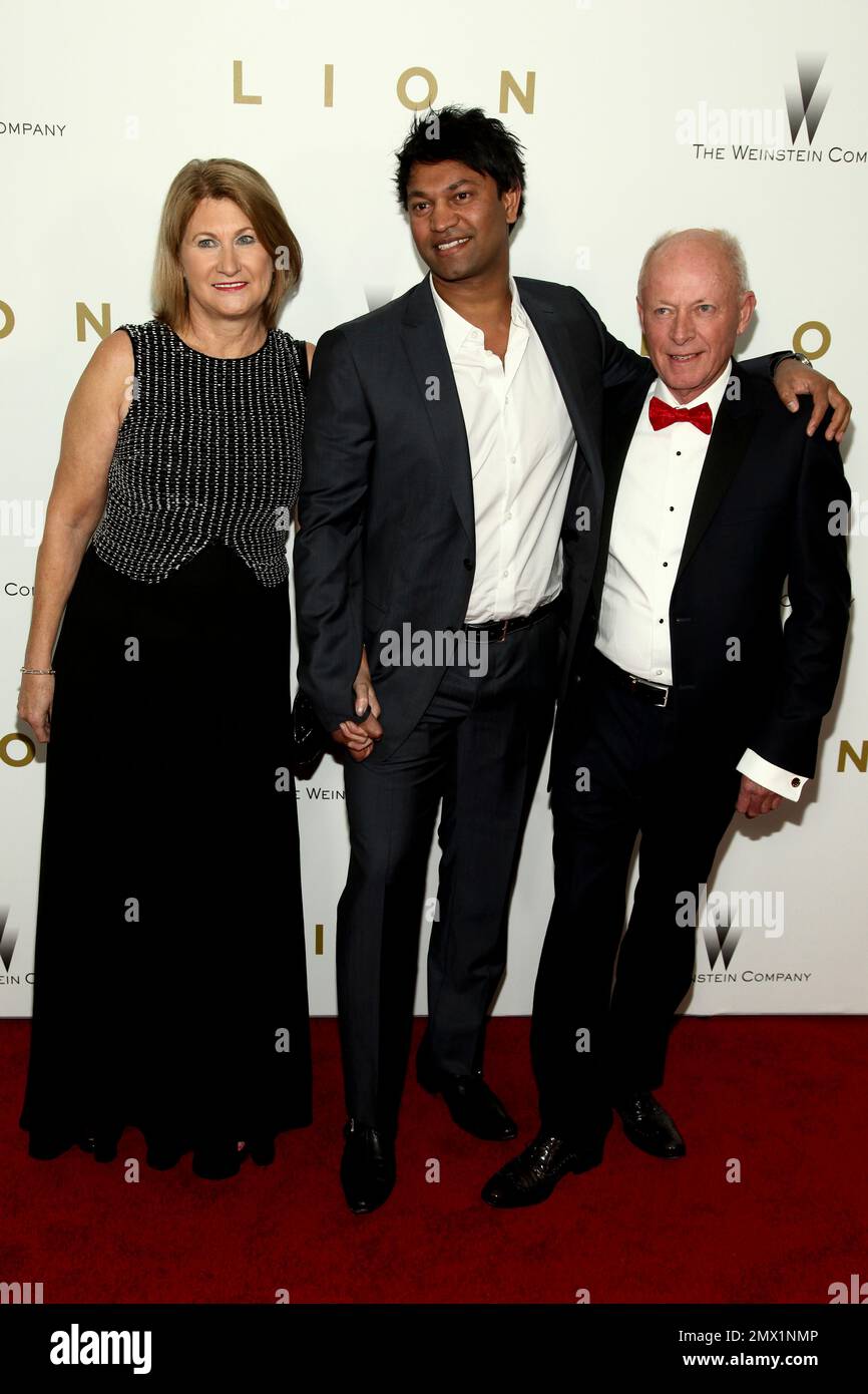 Sue Brierley, from left, Saroo Brierley and John Brierley attend the ...