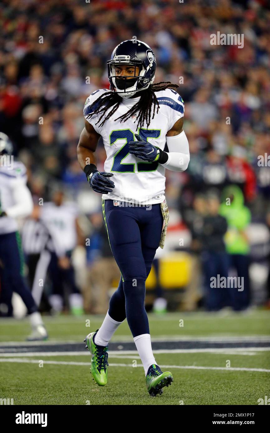 Seattle Seahawks cornerback Richard Sherman during an NFL football game ...