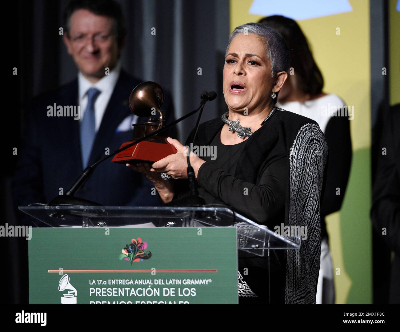 CORRECTS DATE TO NOV. 16 - Honoree Eugenia Leon accepts her award ...