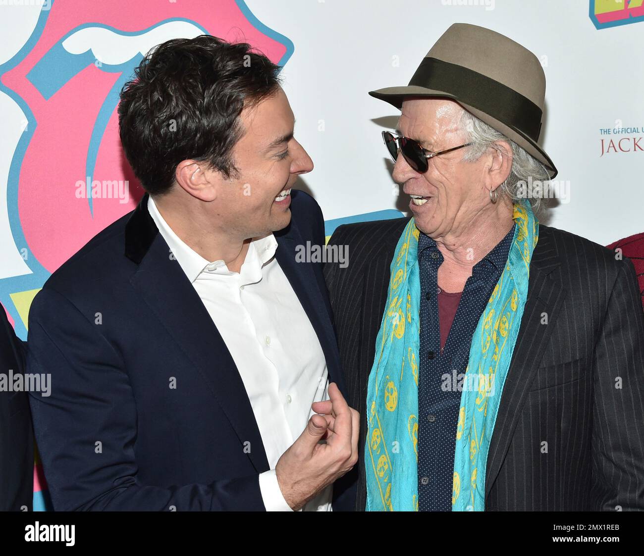 Talk show host Jimmy Fallon, left, and guitarist Keith Richards attend ...
