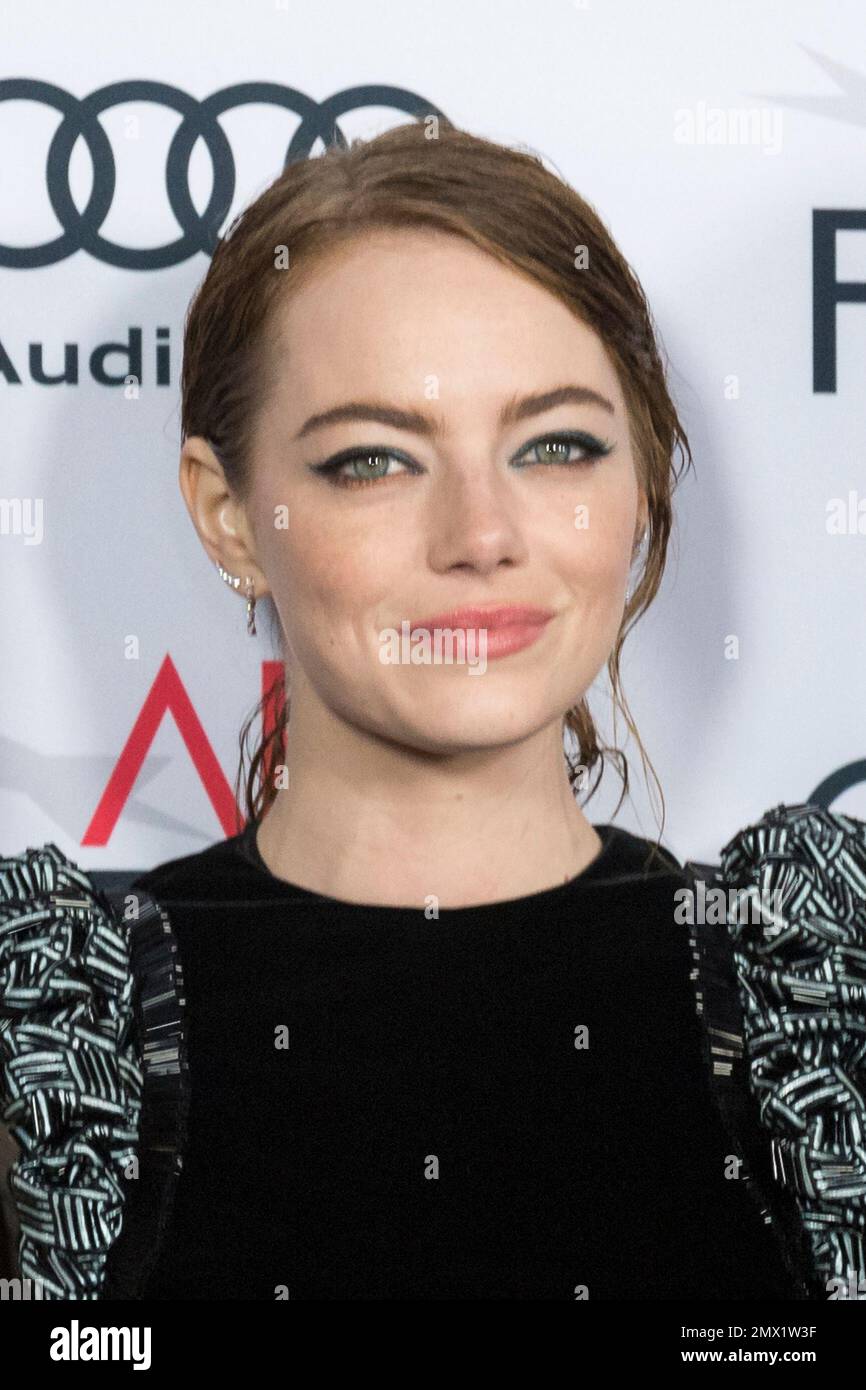 Actress Emma Stone arrives at the 2016 AFI Fest screening of "La La ...