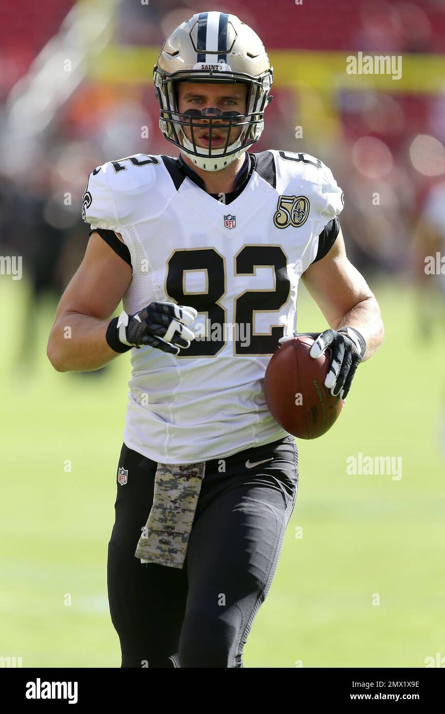 New Orleans Saints tight end Coby Fleener during action against the San ...