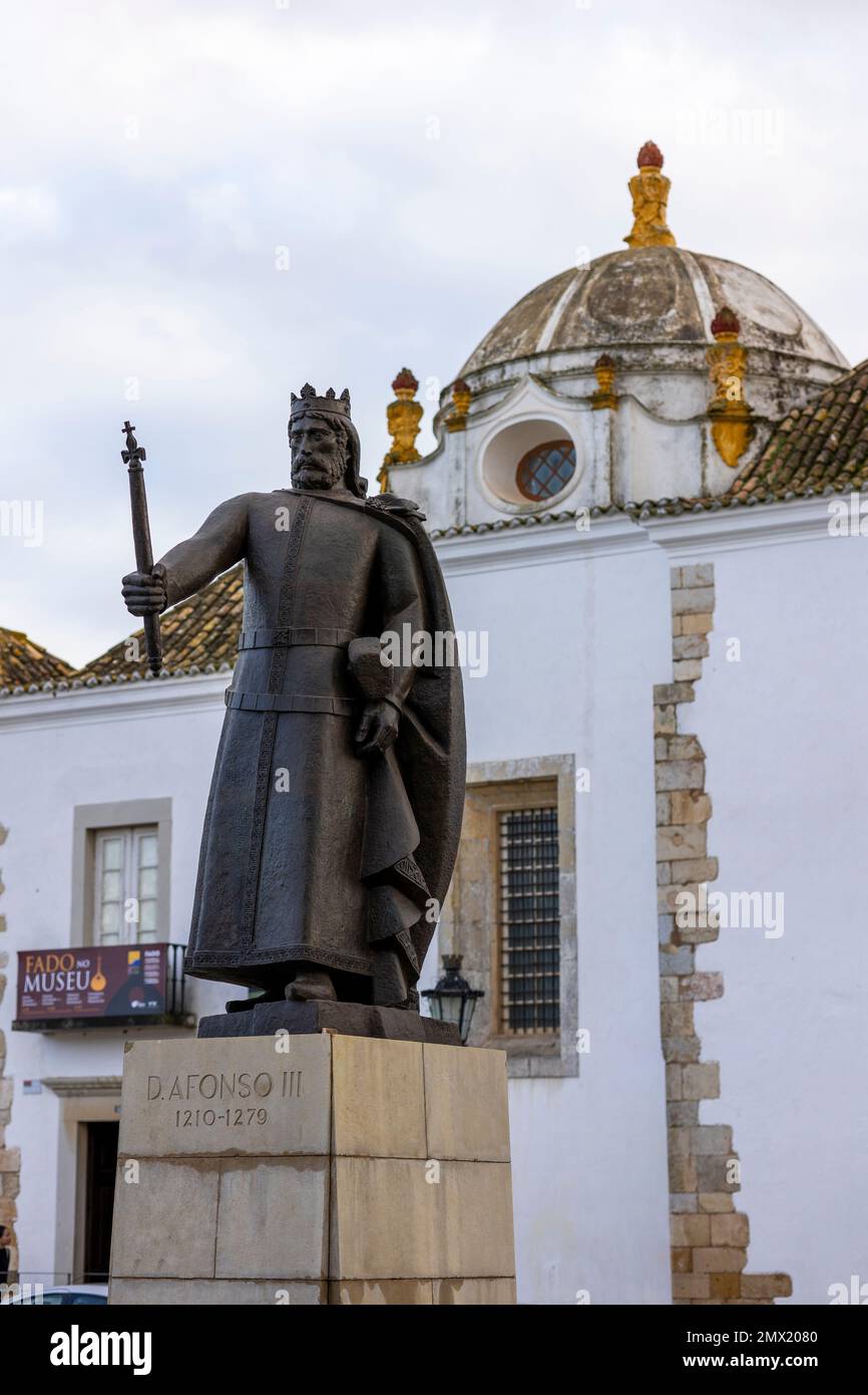 First King Afonso II of Portugal statue located in Faro city, Portugal ...