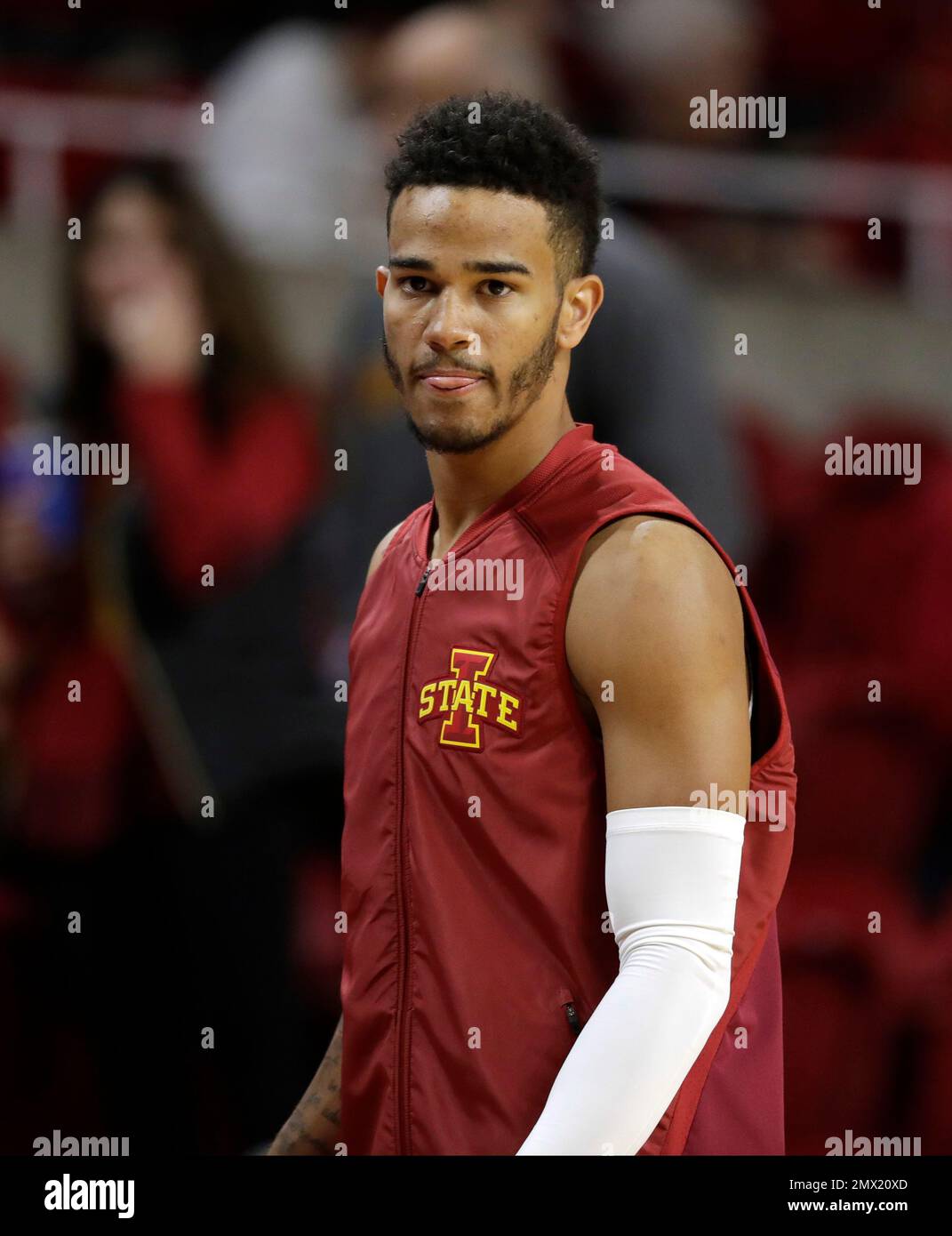 Iowa State guard Nick Weiler-Babb warms up before an NCAA college ...