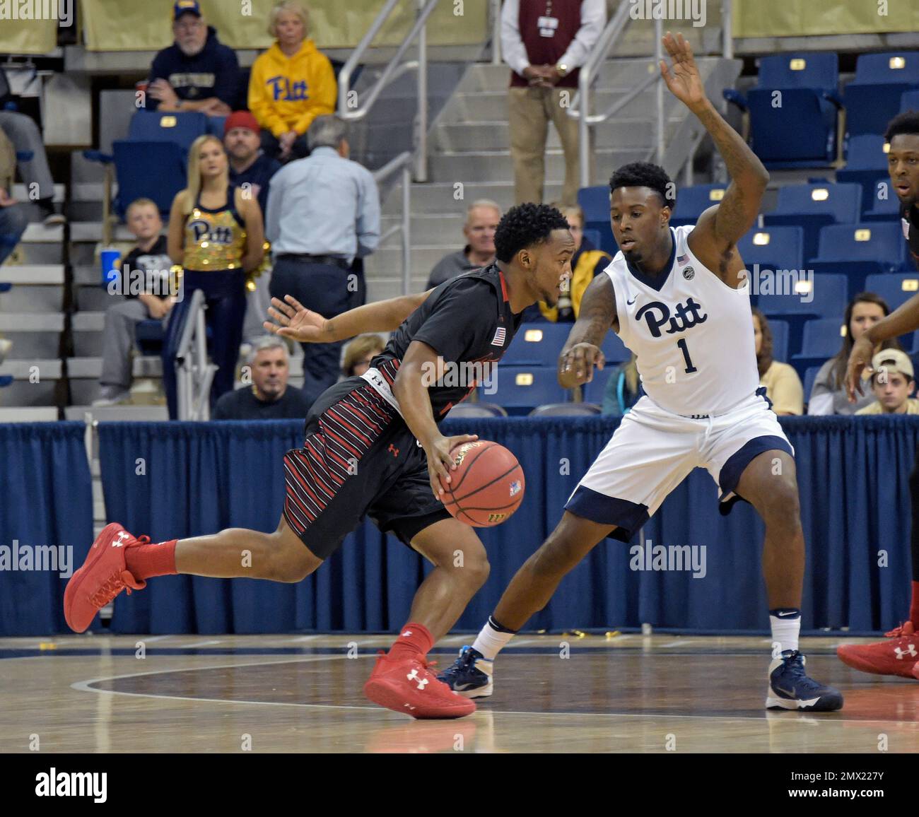 Gardner Webb guard Laquincy Rideau (3) dribbles past Pittsburgh forward ...