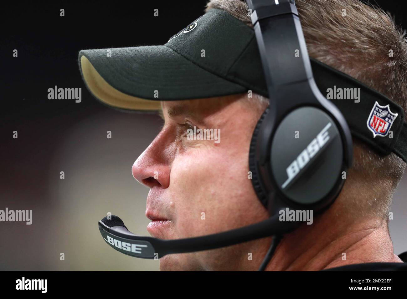 New Orleans Saints head coach Sean Payton watches his team play the ...