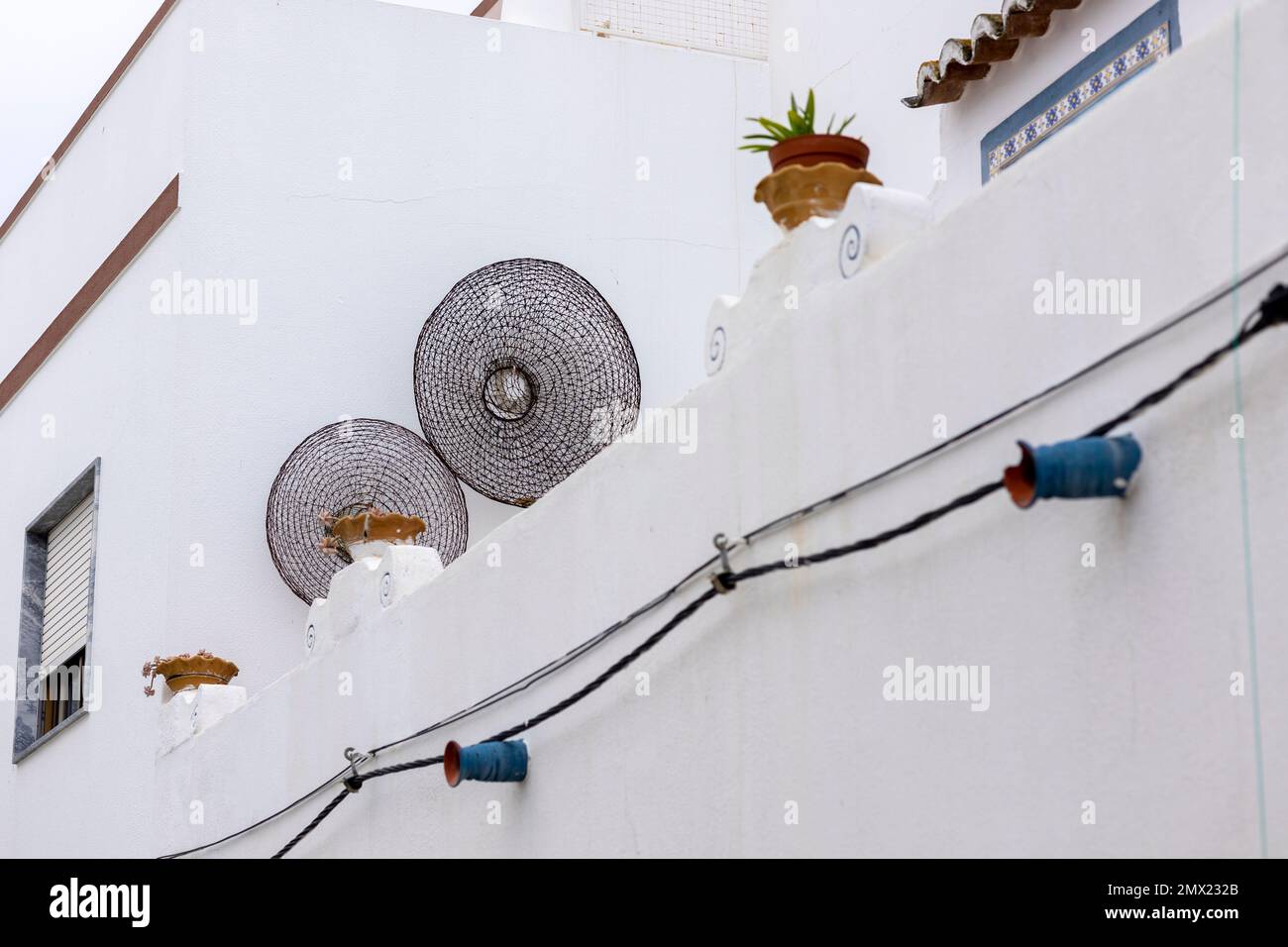 Traditional water drainage system on house made of ceramic Stock Photo ...