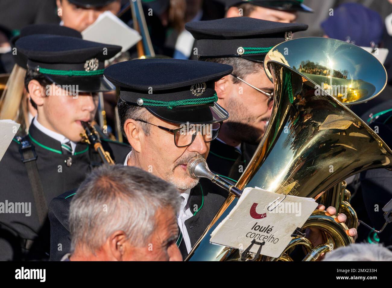QUERENCA, PORTUGAL - 24th January 2023 - Marching band to the religious ...