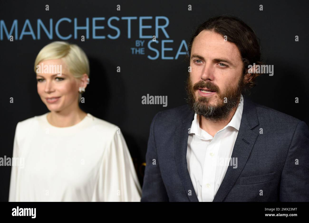 Michelle Williams, left, and Casey Affleck, cast members in "Manchester ...