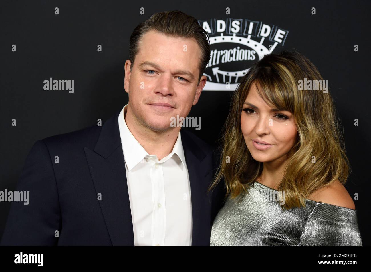 Matt Damon, right, producer of "Manchester by the Sea," poses with his ...