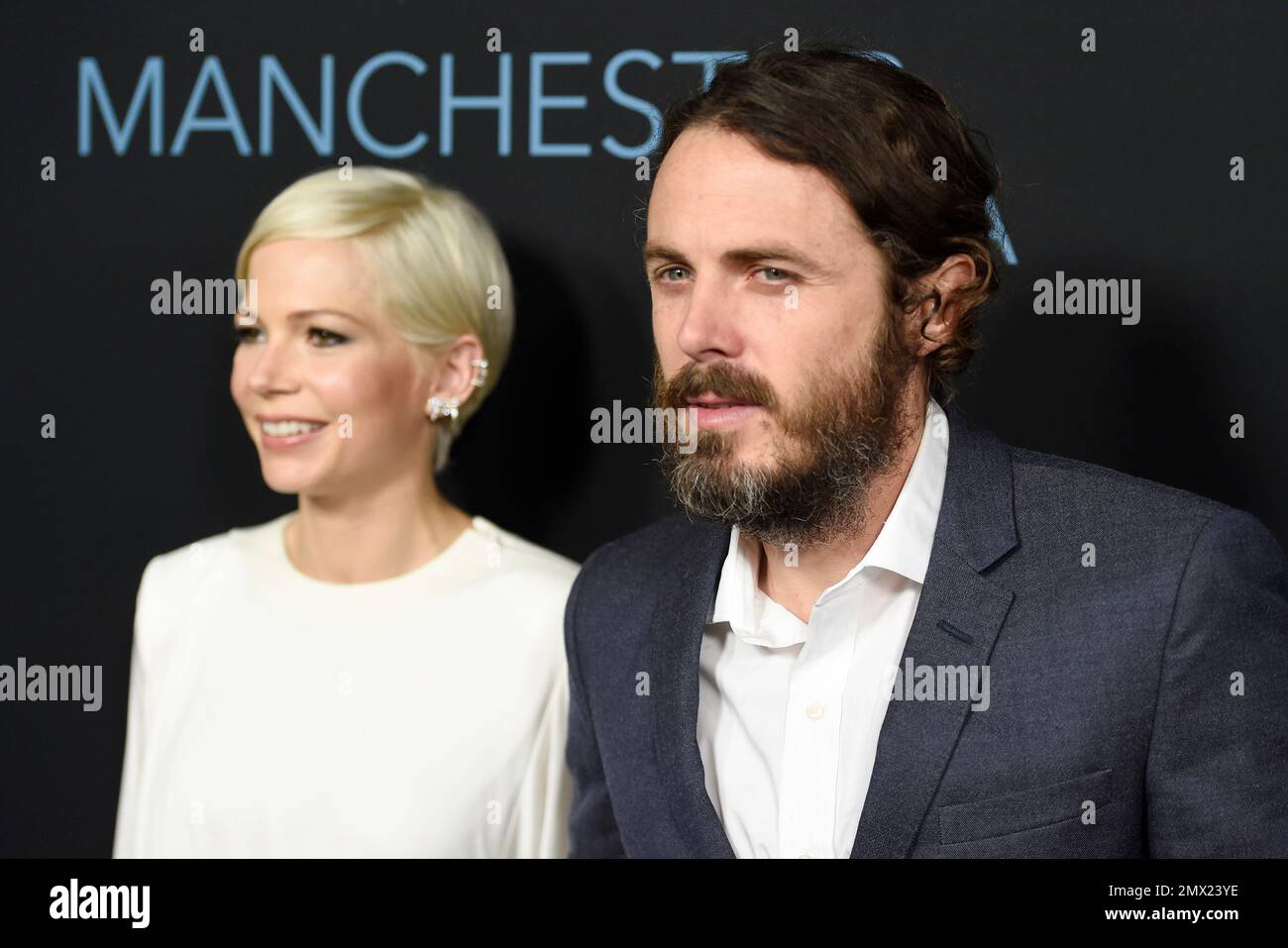 Michelle Williams, left, and Casey Affleck, cast members in "Manchester ...