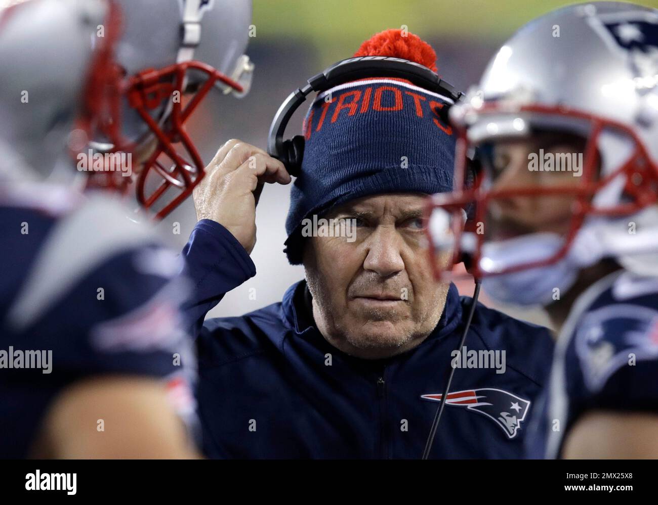 New England Patriots head coach Bill Belichick during an NFL football ...