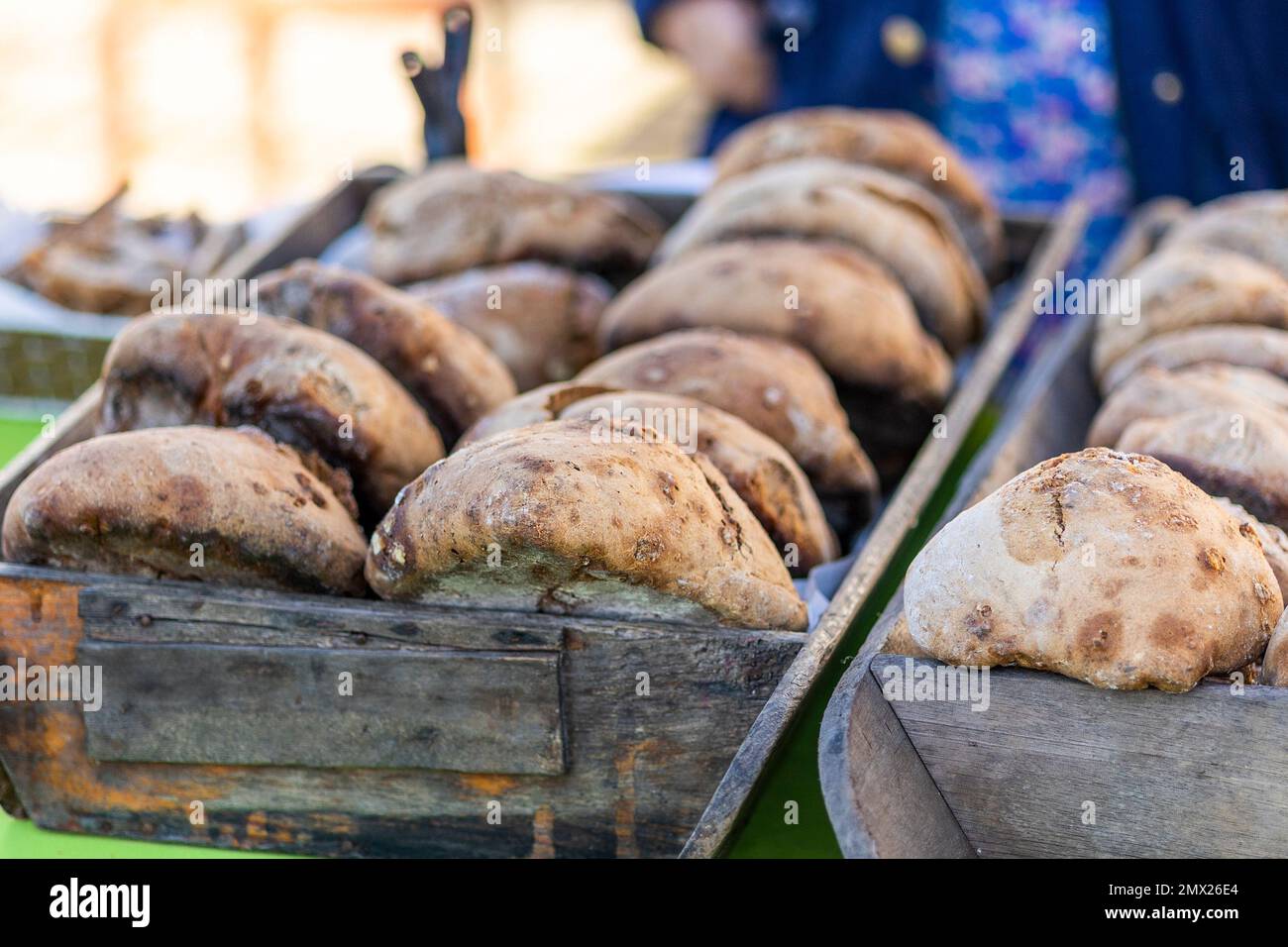 Typical traditional sweet bread with nuts, also known as knife bread ...