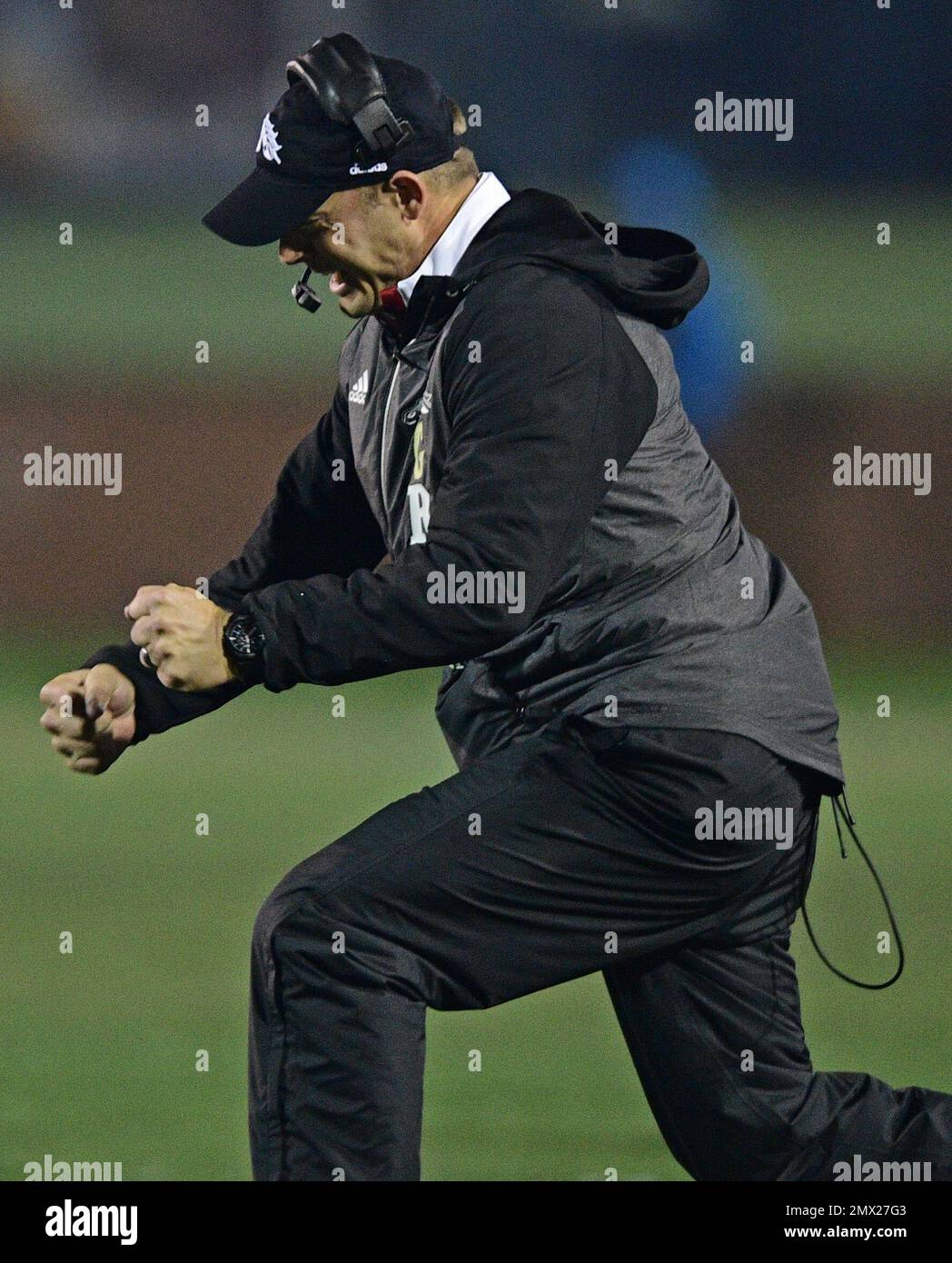 Western Michigan head coach P.J. Fleck celebrates a touchdown in the ...