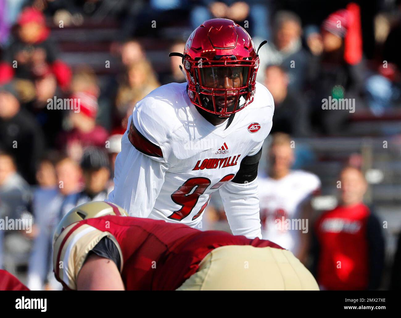 Louisville linebacker Devonte Fields during the first half of an NCAA football game against the ...