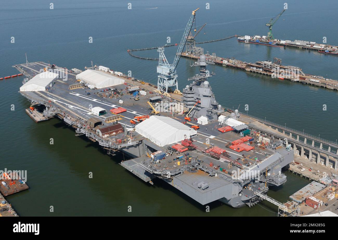 In this April 27, 2016 photo, USS Gerald R. Ford is stationed at ...