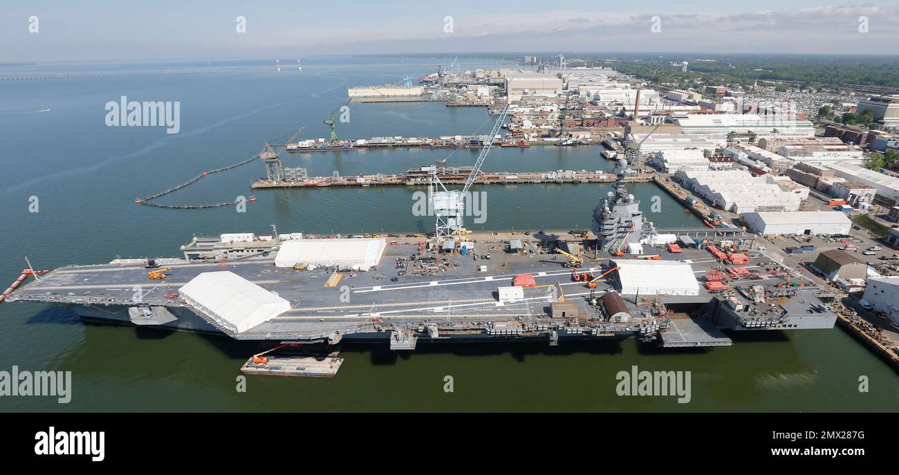 In this April 27, 2016 photo, USS Gerald R. Ford is stationed at ...