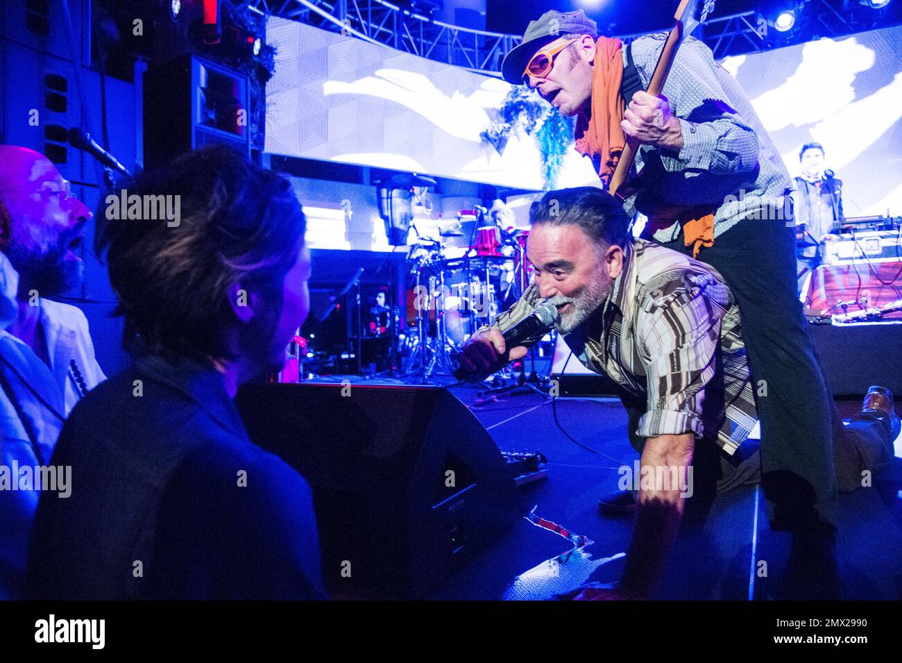 Rob Myers of Thievery Corporation performs on board the Norwegian ...