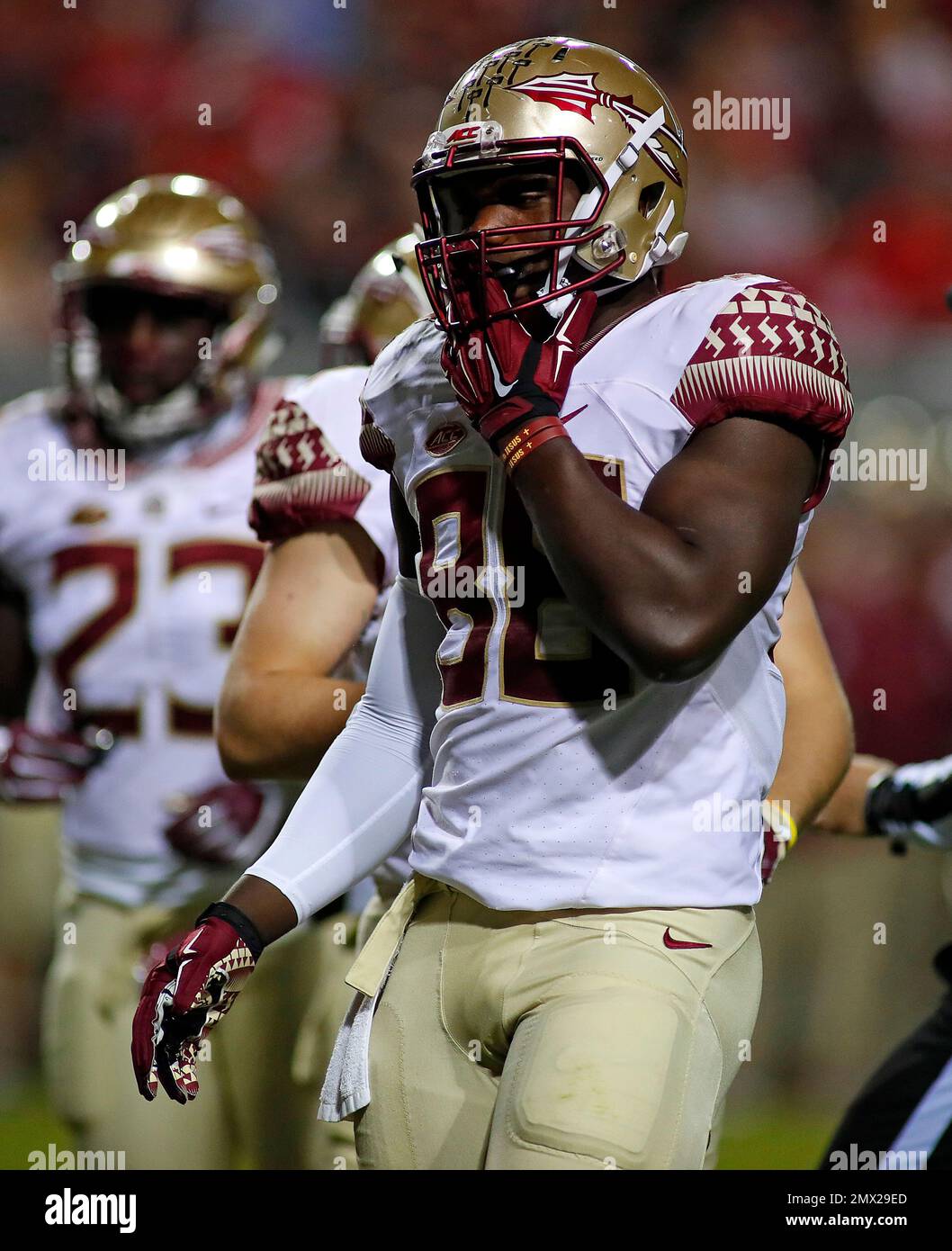 Florida State's Mavin Saunders (88) waits for the snap during the first ...