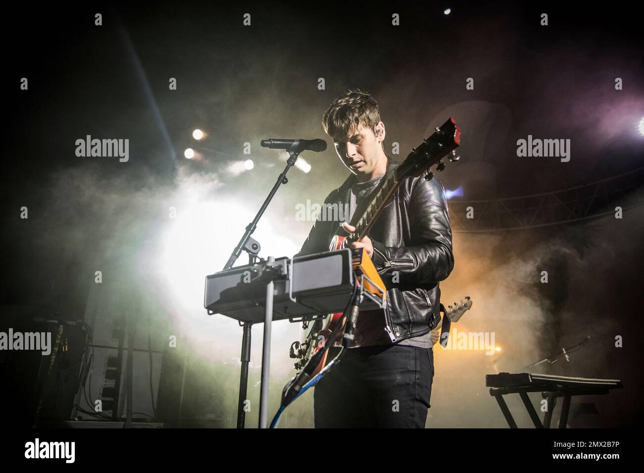 Mark Foster of Foster The People performs on board the Norwegian Escape ...