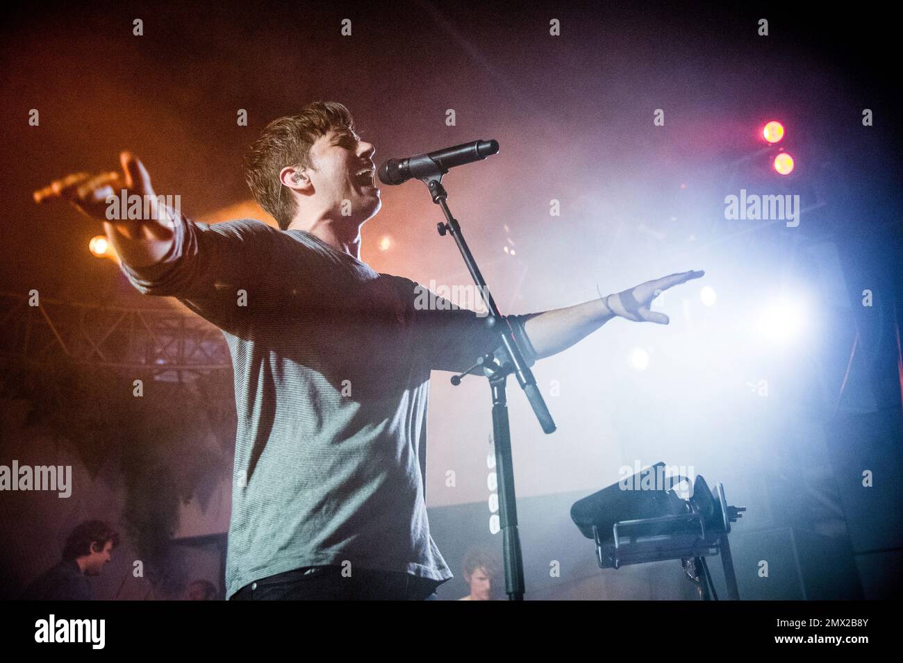 Mark Foster of Foster The People performs on board the Norwegian Escape ...