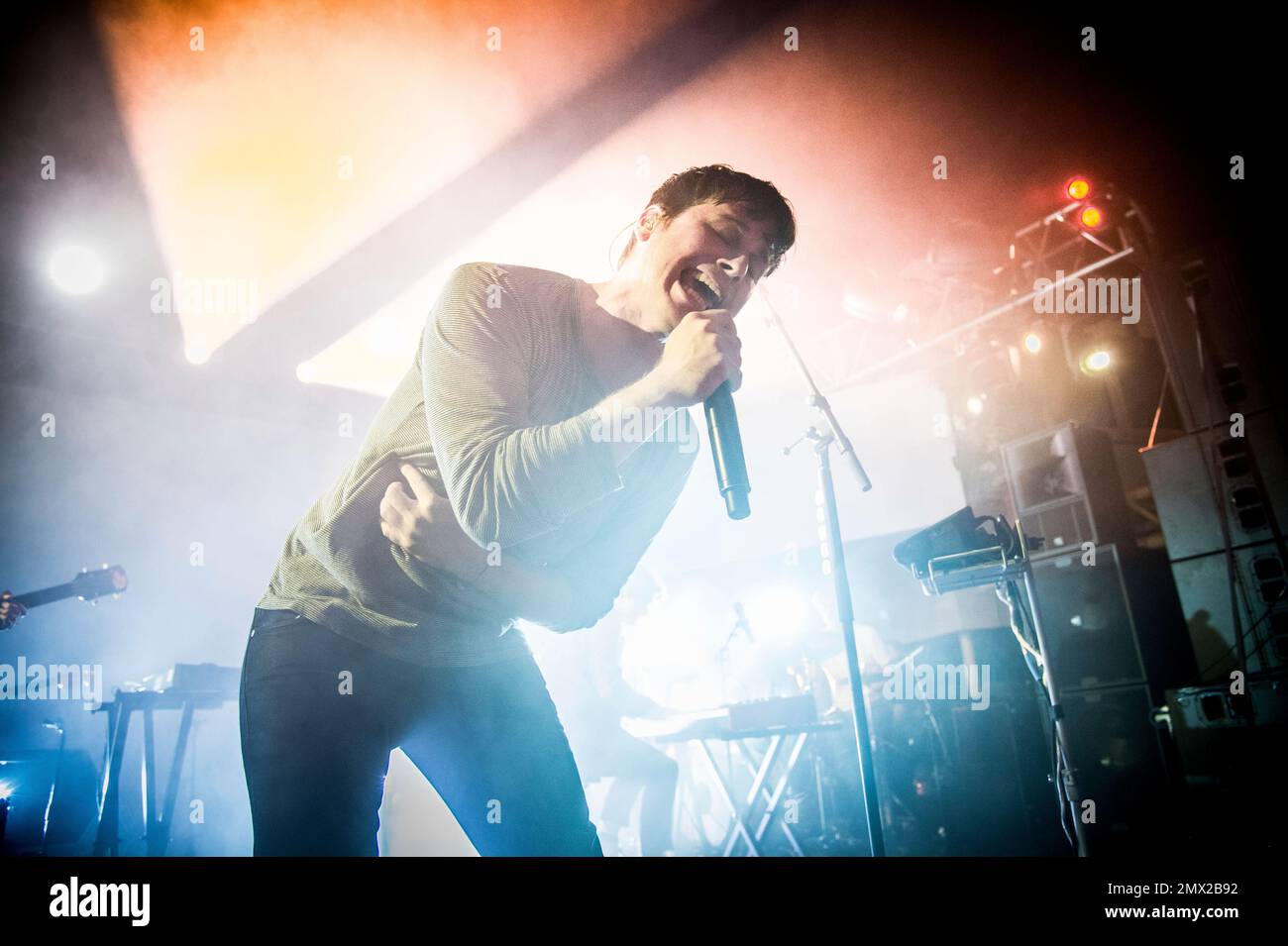Mark Foster of Foster The People performs on board the Norwegian Escape ...