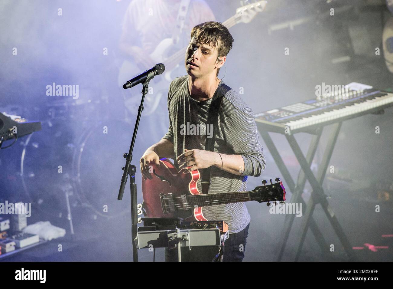 Mark Foster of Foster The People performs on board the Norwegian Escape ...