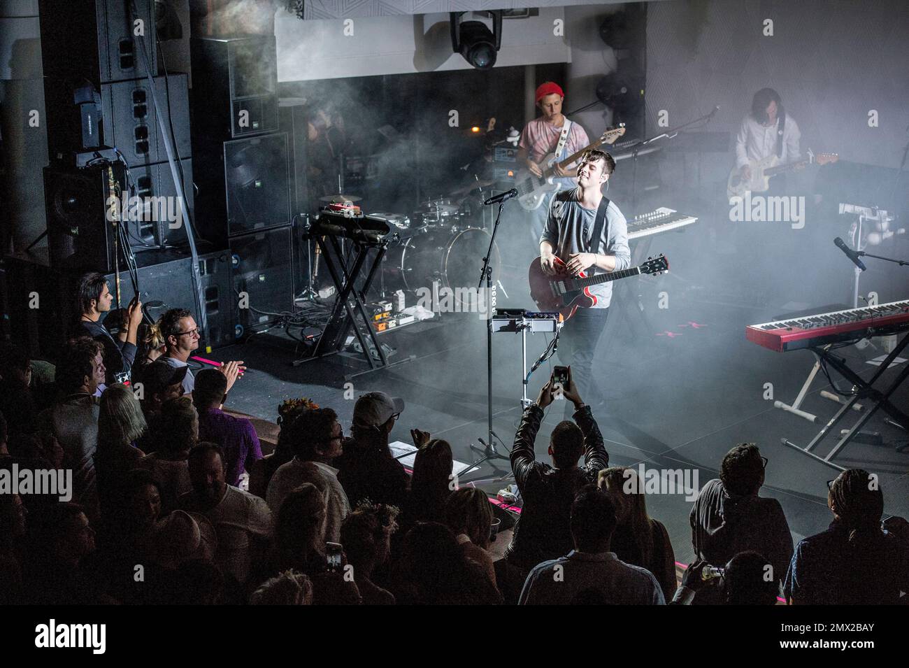 Mark Foster of Foster The People performs on board the Norwegian Escape ...