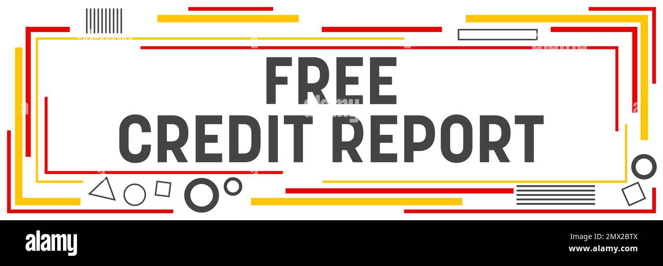 Free Credit Report Lines Squares Shapes Horizontal Red Yellow Stock ...