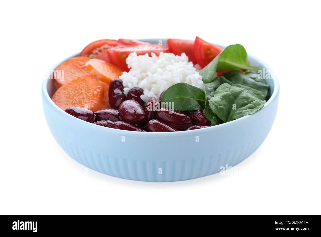 Tasty rice with beans and vegetables isolated on white Stock Photo - Alamy