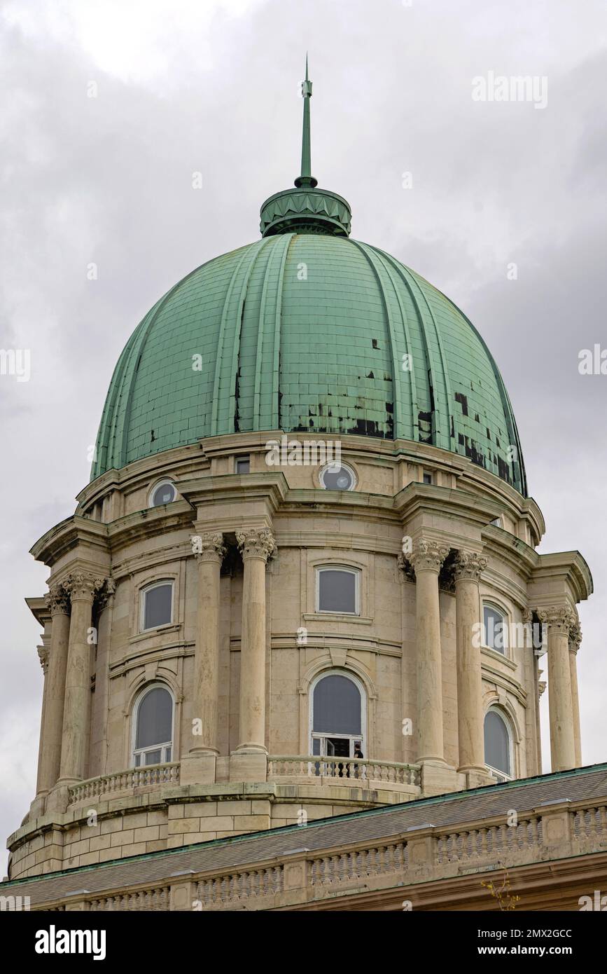 Large Green Dome at Buda Castle Historic Building Landmark Stock Photo ...